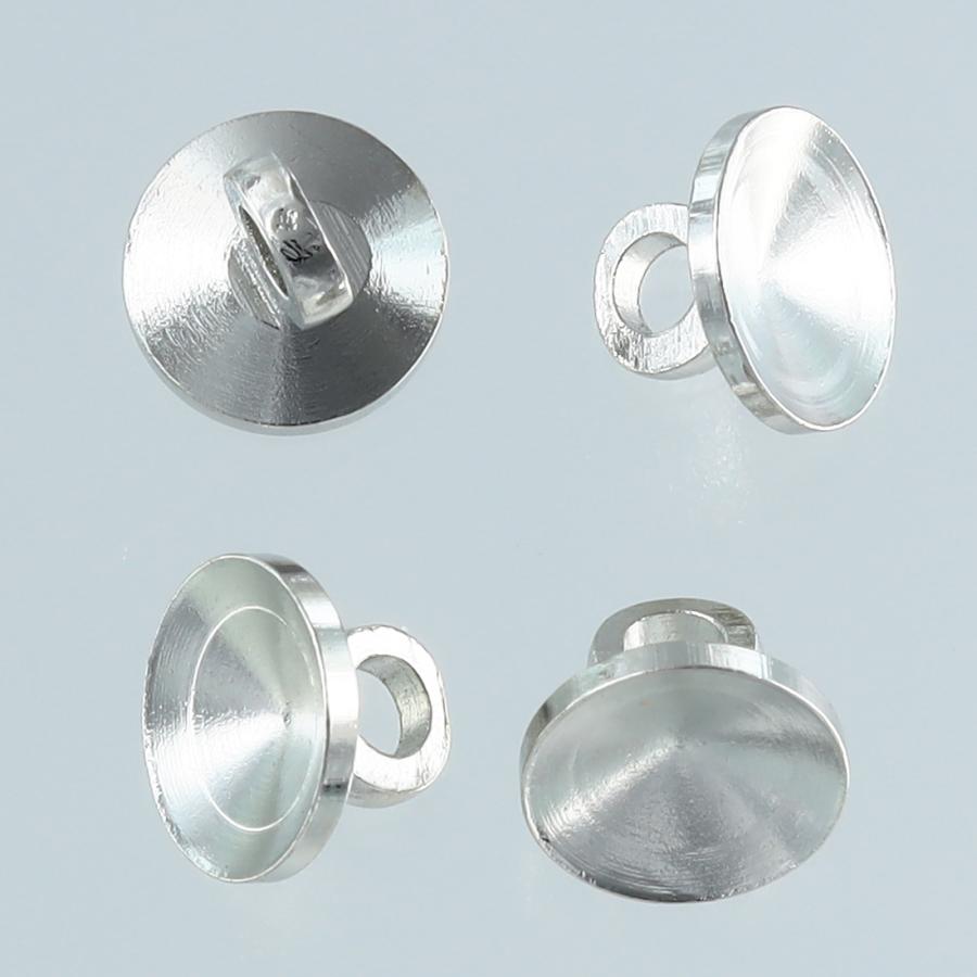 ガラスドーム キャップ シルバー 6mm 50個 カン付き アクセサリー パーツ 金具 チャーム取付カバー AP2405 : ファイニエ ...