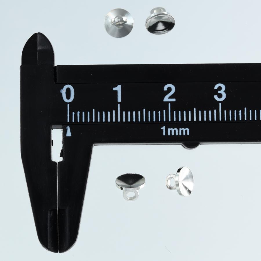 ガラスドーム キャップ シルバー 6mm 50個 カン付き アクセサリー パーツ 金具 チャーム取付カバー AP2405 : ファイニエ ...