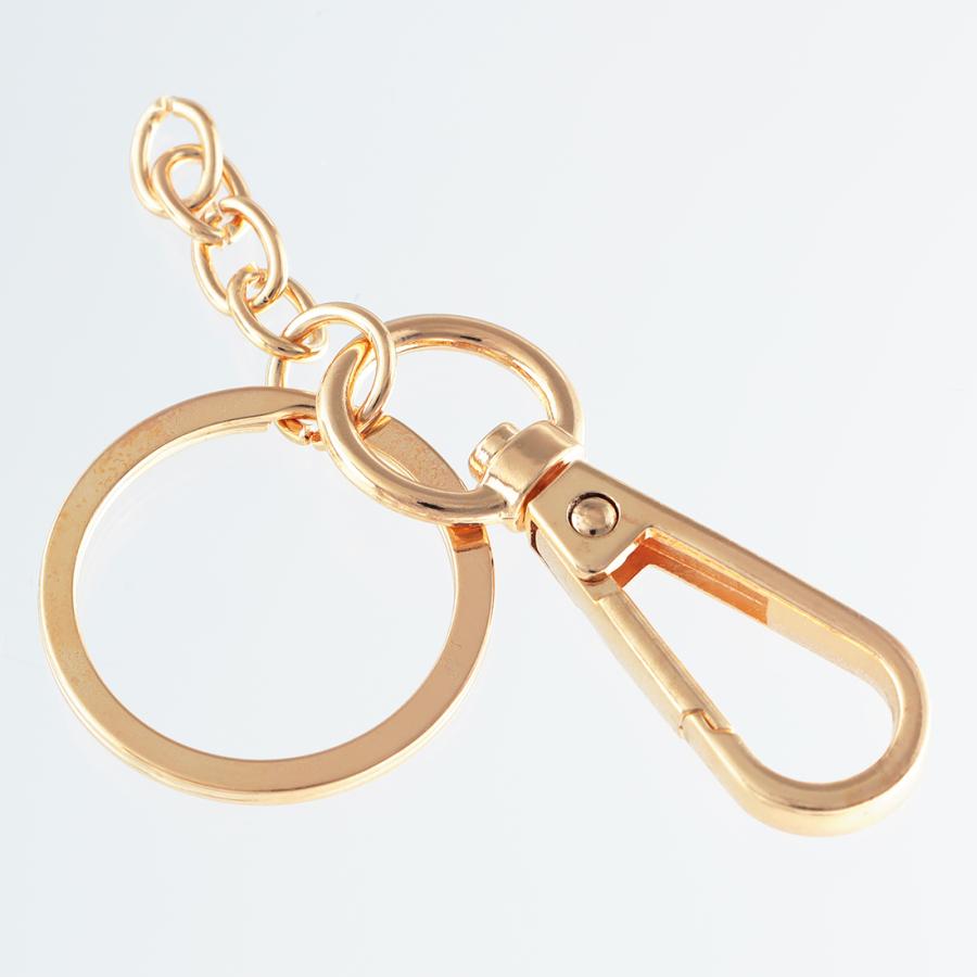 キーホルダー 金具 ゴールド KC金 20個 ナスカン 大きめ 平キーリング 丸カン チェーン付き アクセサリー パーツ ハンドメイド 手芸 ...