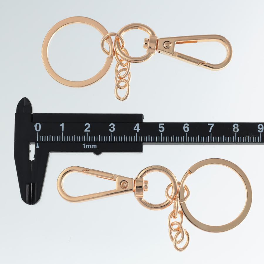 キーホルダー 金具 ゴールド KC金 20個 ナスカン 大きめ 平キーリング 丸カン チェーン付き アクセサリー パーツ ハンドメイド 手芸 ...