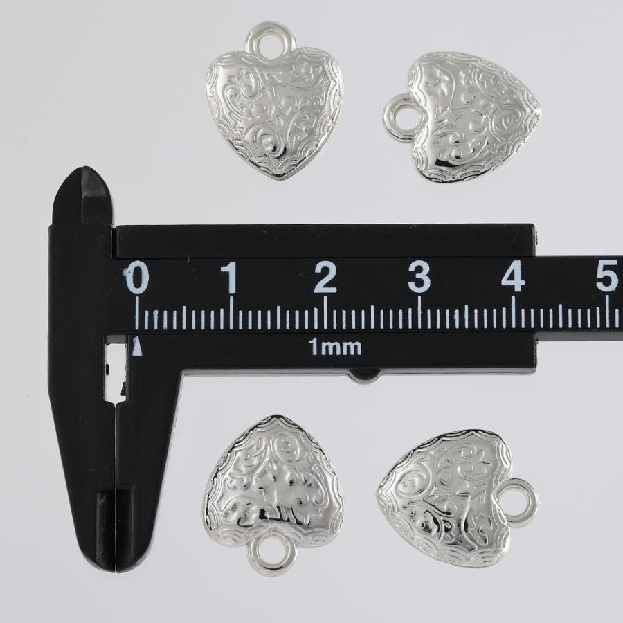 チャーム ハート シルバー アンティーク 模様有 40個 プラ製 カン付き アクセサリートップ パーツ AP2469 : ファイニエ - 通販 ...