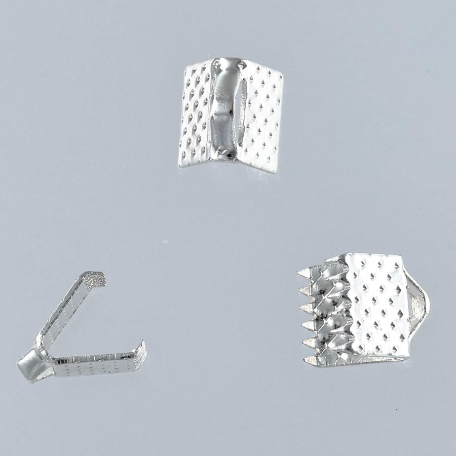 ワニグチ 金具 シルバー 6mm 100個 白銀 リボン留め ワニ口 ワニカン 紐止め アクセサリー パーツ ハンドメイド 手芸 AP2534 ...