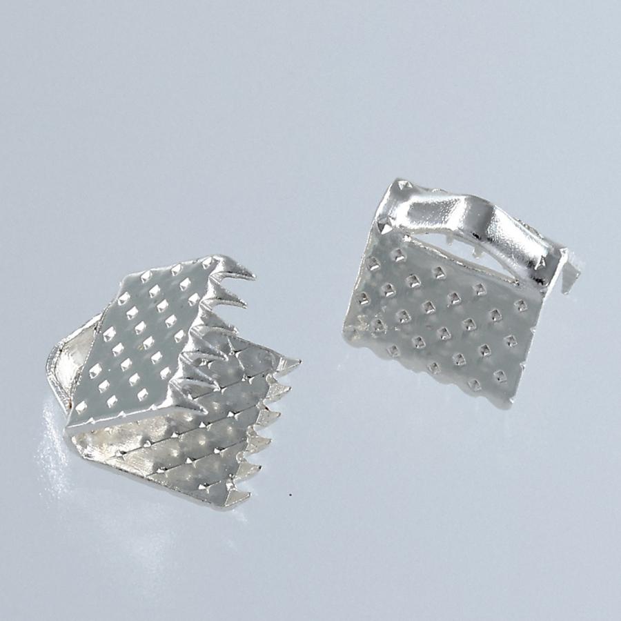 ワニグチ 金具 シルバー 6mm 100個 白銀 リボン留め ワニ口 ワニカン 紐止め アクセサリー パーツ ハンドメイド 手芸 AP2534 ...