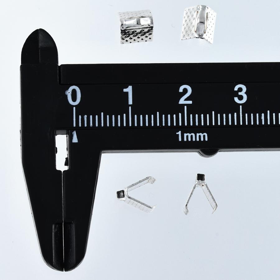 ワニグチ 金具 シルバー 6mm 100個 白銀 リボン留め ワニ口 ワニカン 紐止め アクセサリー パーツ ハンドメイド 手芸 AP2534 ...