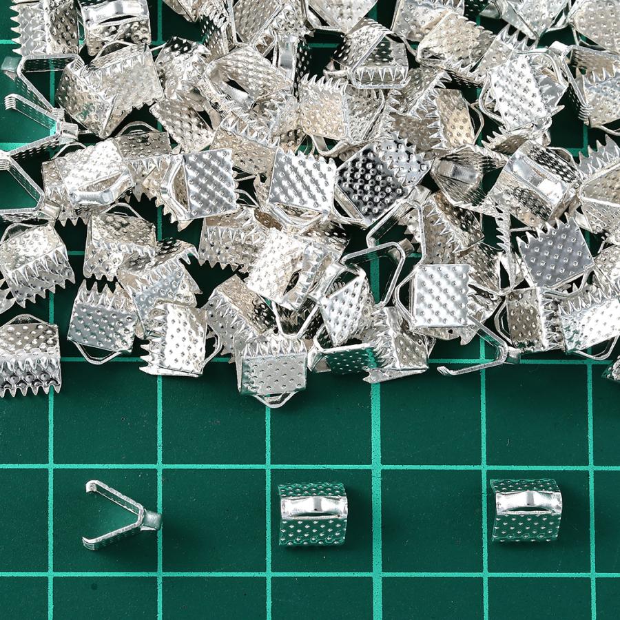 ワニグチ 金具 シルバー 6mm 100個 白銀 リボン留め ワニ口 ワニカン 紐止め アクセサリー パーツ ハンドメイド 手芸 AP2534 ...