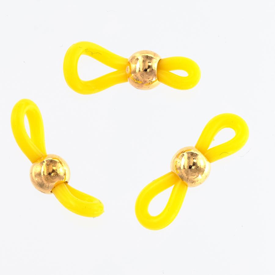 メガネチェーン 留め具 100個 黄色 イエロー ゴールド 20mm グラスコード パーツ シリコン 眼鏡チェーン 接続用ゴム アクセサリー ...