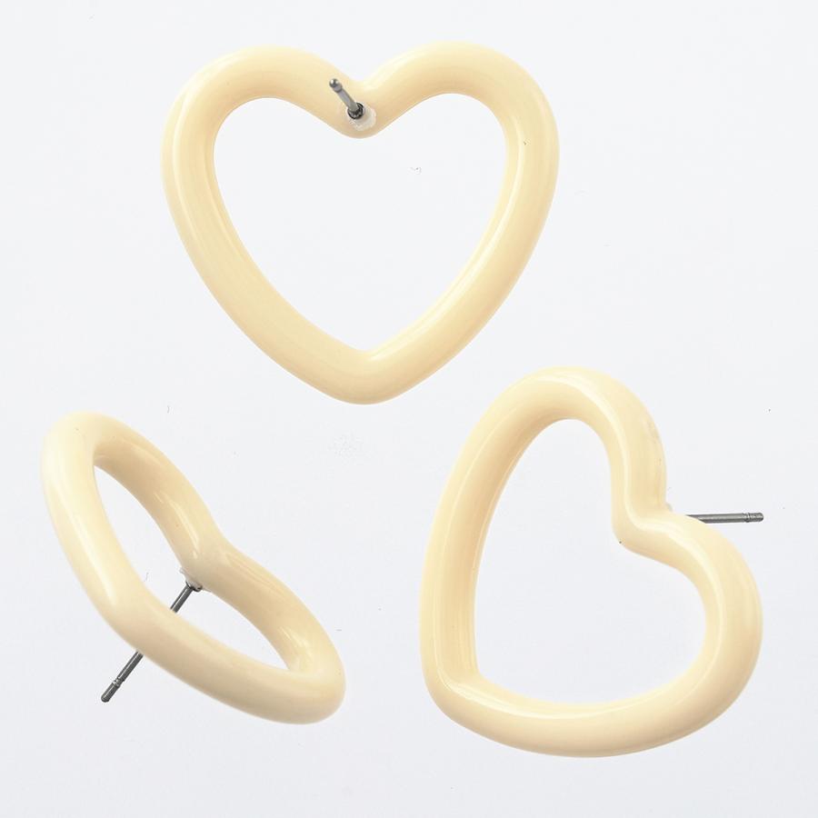 ピアス パーツ ハート 大きめ 白 ホワイト 20個 セット フレームタイプ アクセサリー ハンドメイド 手芸 AP2778 : ファイニエ ...