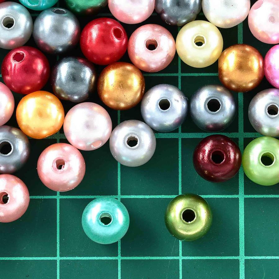 パール ビーズ 8mm 丸 500個 穴あり ミックス ハンドメイド アクセサリー パーツ BD3039 : bd3039 : ファイニエ ...