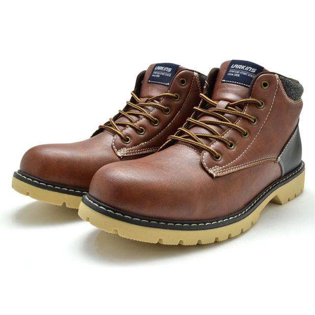 LARKINS 【送料無料(北海道、沖縄除く)】 アウトレット ラーキンス L-6300 ワークブーツ アウトドアシューズ 防水 防滑 メンズ 靴 ブラック ダークブラウン : シューズ ...
