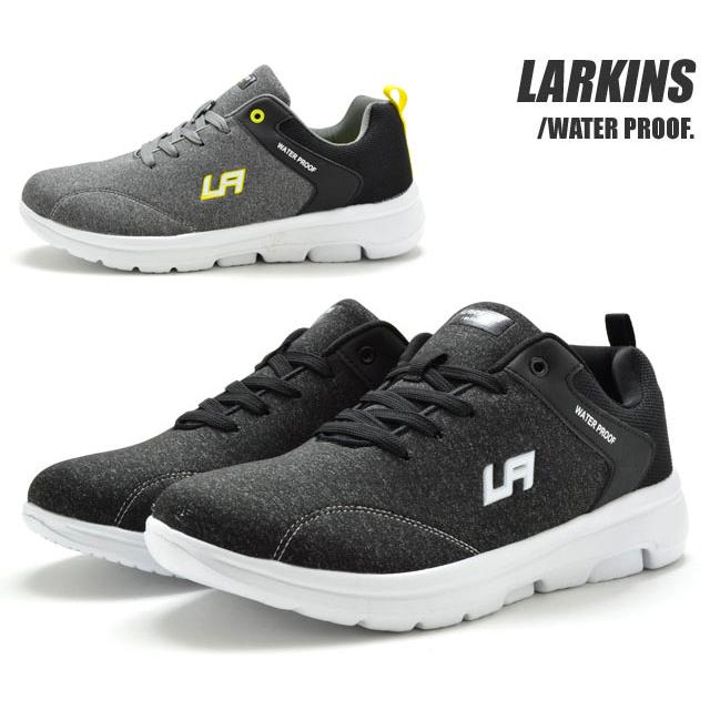 LARKINS 【送料無料(北海道、沖縄除く)】 ラーキンス L-682 ローカットスニーカー 防水スニーカー 軽量 メンズ 紳士 ブラック グレー 靴 : シューズショップ シンプル ...
