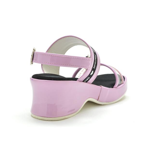 SOMETHING 【送料無料(北海道、沖縄除く)】 アウトレット サムシング SOM-3172 キッズサンダル ウエッジサンダル ストラップサンダル 厚底 靴 ブラック パープル ...