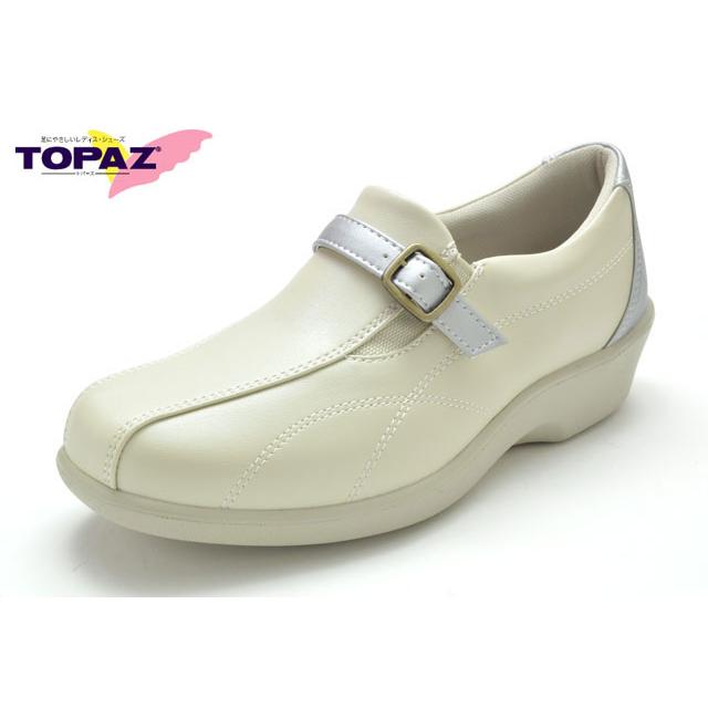 TOPAZ 【送料無料(北海道、沖縄除く)】 アウトレット トパーズ TZ-2404 コンフォートシューズ 3E 幅広 レディース OUTLET 靴 ワインコンビ ホワイト/シルバー ...