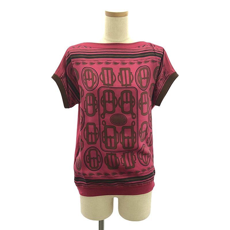 HERMES / エルメス | シルク 異素材 切替 総柄 リブ ニット プルオーバー ピンク レディース : KLD ヤフーショッピング店 - 通販 - Yahoo!ショッピング