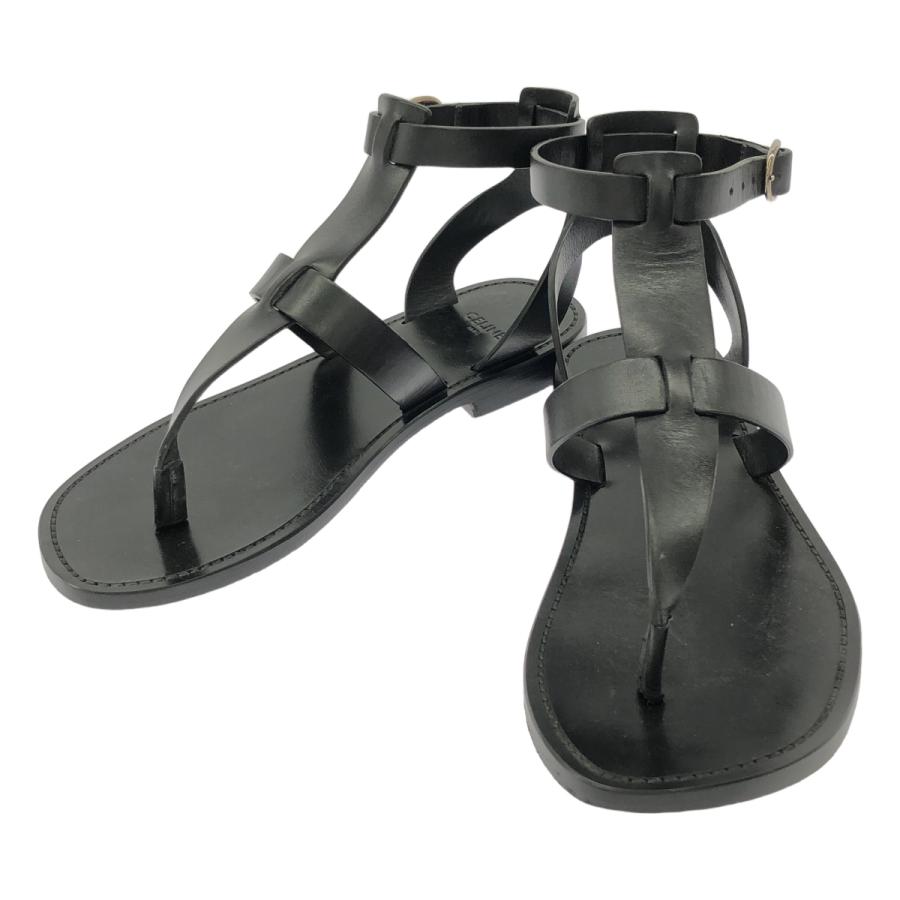 CELINE / セリーヌ | アンクルストラップ フラットサンダル 36 ブラック レディース : KLD ヤフーショッピング店 - 通販 - Yahoo!ショッピング