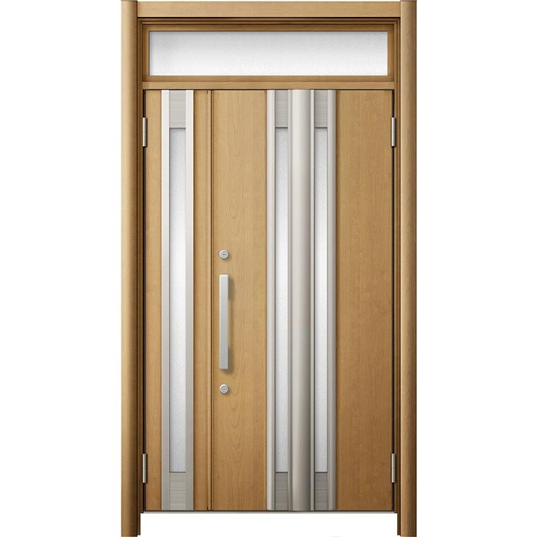 LIXIL LIXIL リシェント リフォーム玄関ドア 断熱仕様（k4）G77型 親子ランマ付き 木目調 標準工事込み : リフォームのマルワ - 通販 - Yahoo!ショッピング