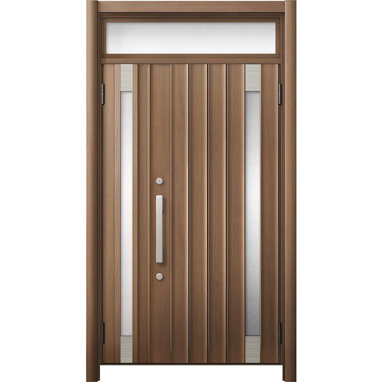 LIXIL LIXIL リシェント リフォーム玄関ドア 断熱仕様（k4）P77型 親子ランマ付き 木目調 標準工事込み : リフォームのマルワ - 通販 - Yahoo!ショッピング