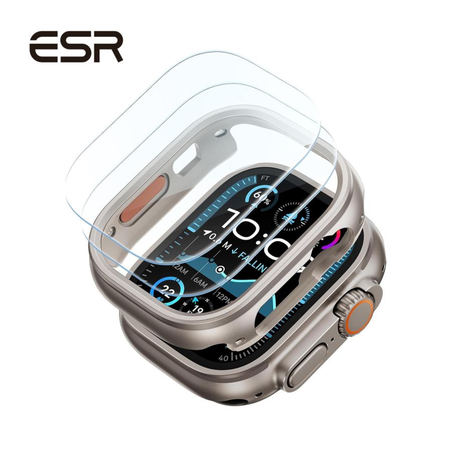 ESR 【ガラスフィルム2枚セット】ESR Apple Watch Ultra 3/2/1(2025/2024/2023/2022 49mm) 保護カバー 強化ガラスArmorite ...