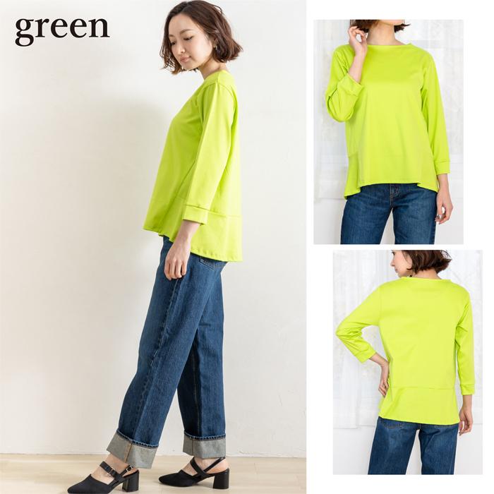 母の日 ギフト プレゼント カットソー 七分袖 ペプラム レディース 日本製 プルオーバー トップス Tシャツ 7分袖 無地 シンプル 春 夏 ...