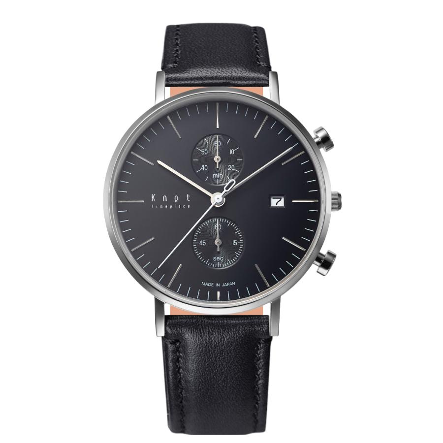 Knot 腕時計 日本製 クロノグラフ シンプル シルバーケース メンズ レディース ホワイト ブラック ネイビー クォーツ CC-39 : Knot ヤフー店 - 通販 - Yahoo!ショッピング