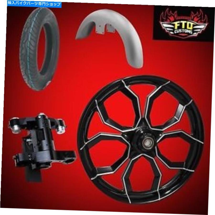 ホイール ハーレー30インチ前端ビッグホイールキットW /ホイール、タイヤ、首、フェンダー、「未亡人BL」 Harley 30 inch ...