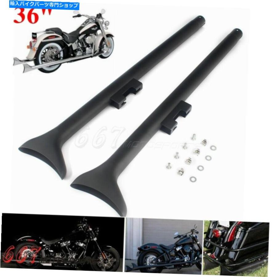マフラー 36インチフィッシュテール排気パイプスリップオンハーレーロードキング1995-2016ツーリング 36” Inch Fishtail ...