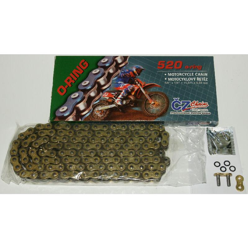 CZゴールドチェーン Oリング カシメ式 520-120 ゴールド/ブラック 新品 : 神戸オート部品 - 通販 - Yahoo!ショッピング