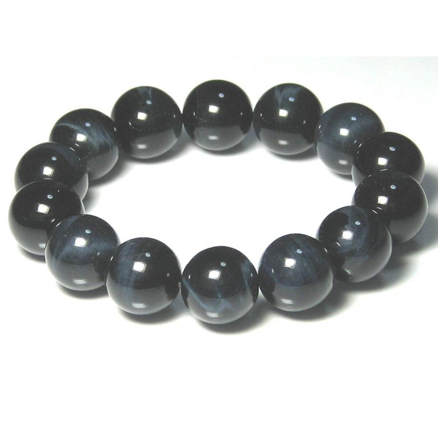 最高AAAグレード ホークスアイ（ブルータイガーアイ）16mm BIG ブレスレット 16.5cm 18cm 20cm 10月 誕生石 ギフト プレゼント 数珠 念珠 天然石 ジュエリー ...