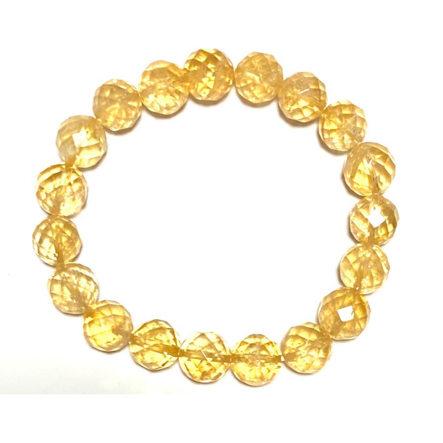 AAA 輝くシトリントパーズ(黄水晶)128面カット10mmブレスレット :129772161:神戸宝光堂Yahooストア - 通販 - Yahoo!ショッピング