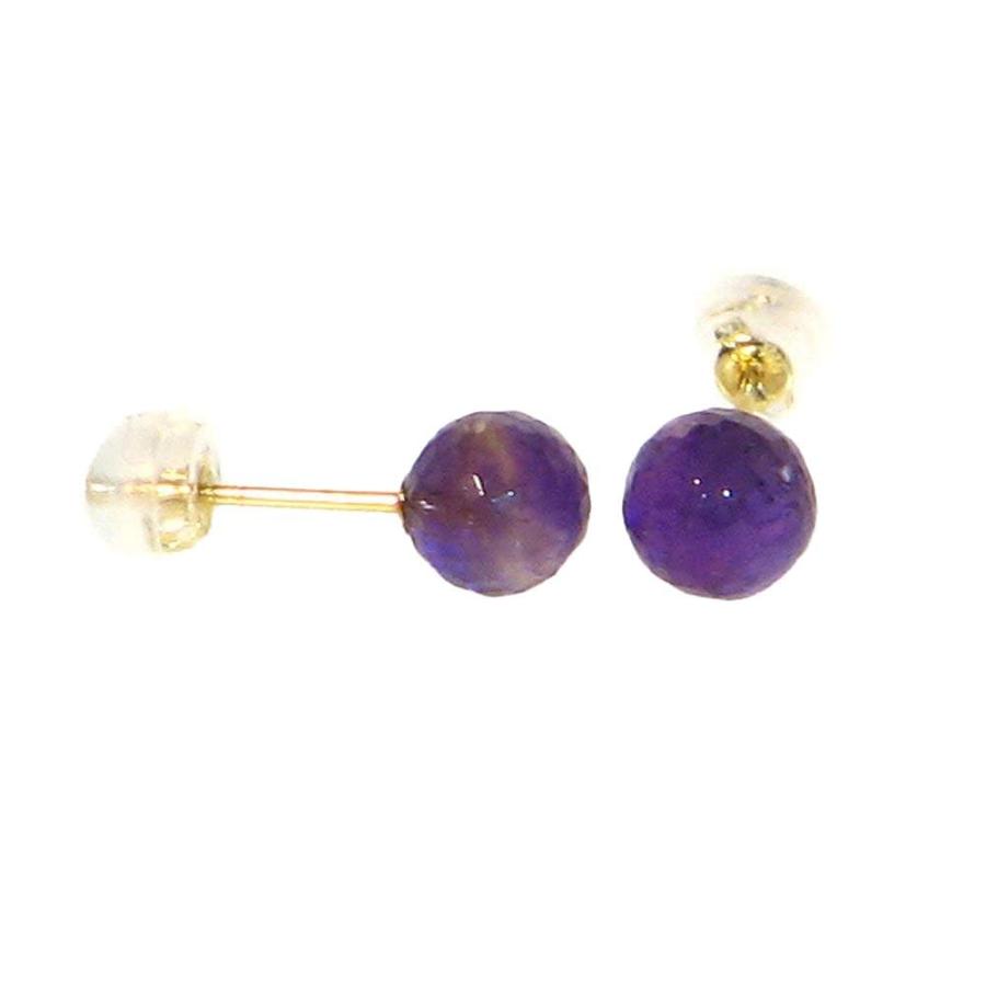 AA アメジスト ラウンドカット 6mm K18 ピアス 2月 誕生石 6mm ギフト 数珠 念珠 天然石 ジュエリー : 神戸宝光堂Yahooストア - 通販 - Yahoo!ショッピング
