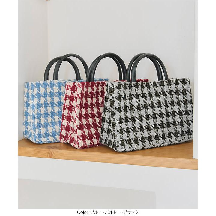 KOBE LETTUCE トートバッグ ハンドバッグ サブバッグ かばん レディース チェック 千鳥格子 30代 40代 50代 ブック型 B1593 : 神戸レタスKOBELETTUCE ...
