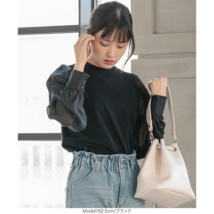 KOBE LETTUCE ニット トップス 袖シアー 透け 長袖 春 KOBE LETTUCE ニット トップス 袖シアー 透け 長袖 春
