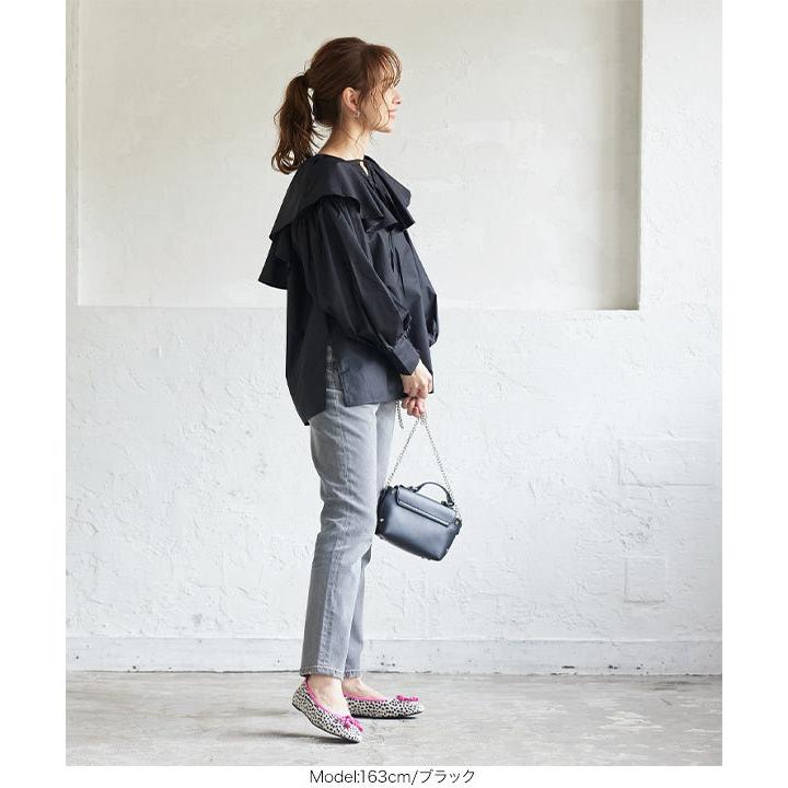 KOBE LETTUCE ブラウス レディース トップス 長袖 秋冬 ビッグカラー フェミニン 前後2way リボン C5615 : 神戸 ...