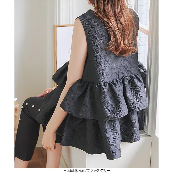 KOBE LETTUCE トップス ブラウス 白 黒 ノースリーブ 夏 フリル ペプラム ジャガード 50代 40代 30代 C7205 : 神戸レタスKOBELETTUCE - 通販 ...