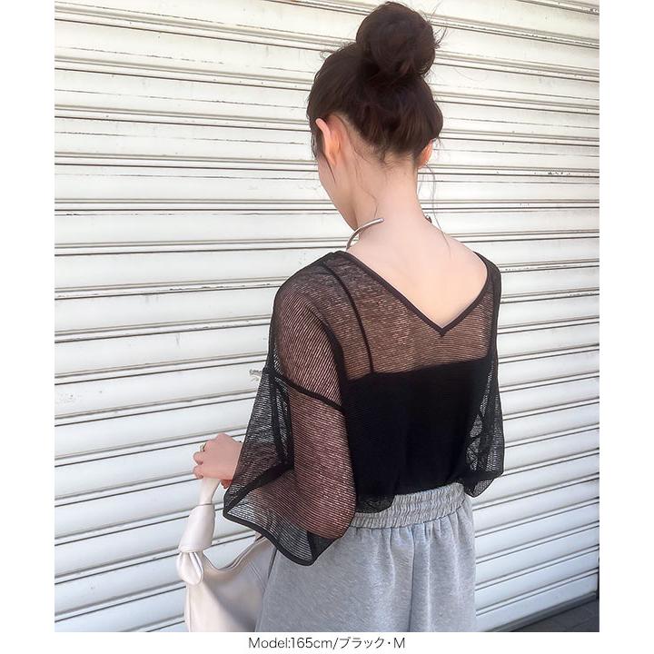 KOBE LETTUCE シアートップス 半袖 五分袖 前後2way レディース 40代 50代 ボーダー tシャツ Vネック クルーネック C7228 : 神戸レタスKOBELETTUCE ...