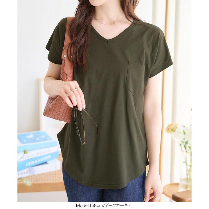 KOBE LETTUCE 日替わりセール Tシャツ レディース Vネック 綿 コットン 40代 50代 ベーシック 汗じみ防止 UVカット L ...