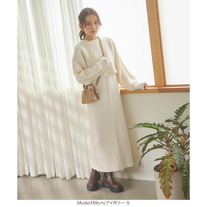 KOBE LETTUCE 水越みさとさんコラボニットセットアップ ワンピース マキシ 前後2way 40代 50代 30代 E3184 : 神戸レタスKOBELETTUCE - 通販 ...