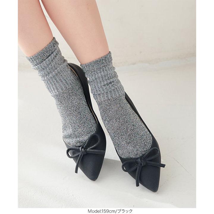 フラットパンプス レディース 靴 シューズ ぺたんこ ローヒール リボン ポインテッドトゥ 春 I2608 : i2608 : 神戸レタス ...