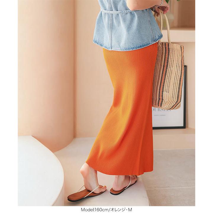 KOBE LETTUCE スカート リブ タイト ロング ストレッチ リブニット 前後2way 50代 40代 30代 M4086 : 神戸レタスKOBELETTUCE - 通販 ...