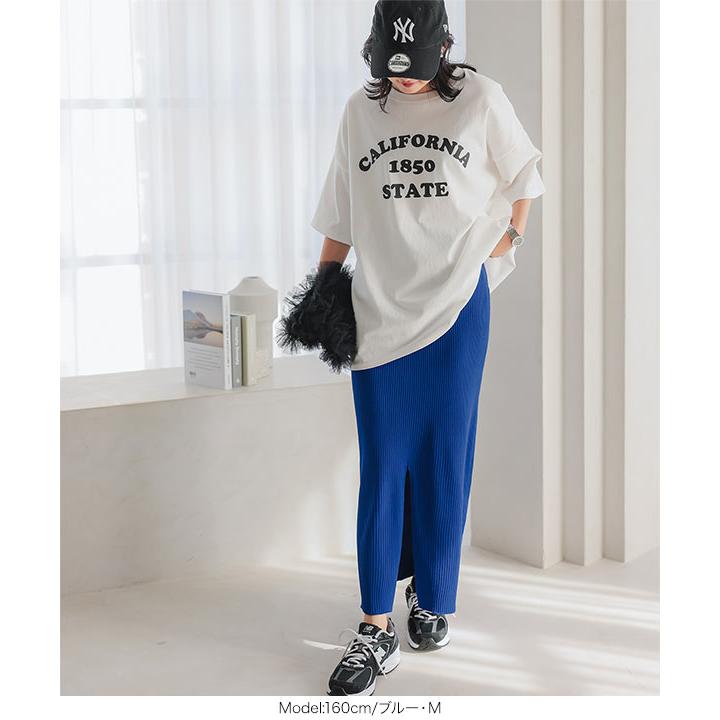 KOBE LETTUCE スカート リブ タイト ロング ストレッチ リブニット 前後2way 50代 40代 30代 M4086 : 神戸レタスKOBELETTUCE - 通販 ...