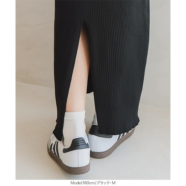 KOBE LETTUCE スカート リブ タイト ロング ストレッチ リブニット 前後2way 50代 40代 30代 M4086 : 神戸レタスKOBELETTUCE - 通販 ...