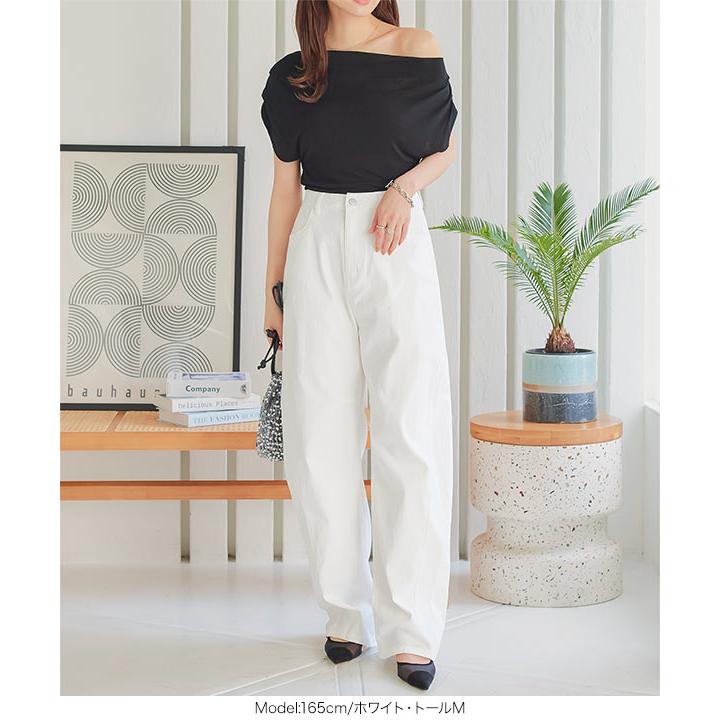 KOBE LETTUCE カーブデニムパンツ 接触冷感 UVカット バレルレッグ デニムパンツ レディース カーブパンツ 40代 50代 ...