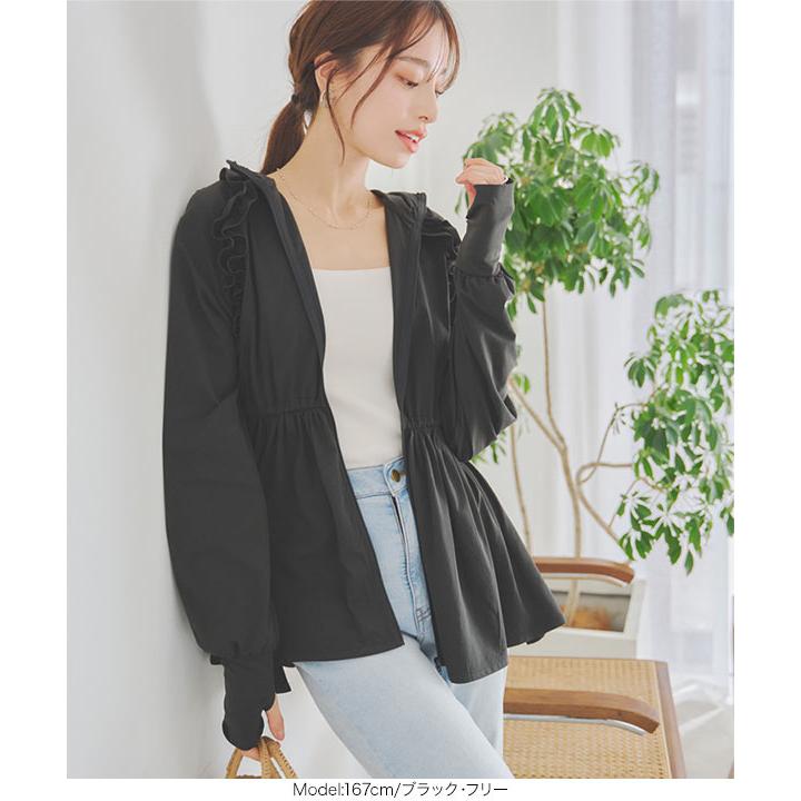 KOBE LETTUCE ラッシュガード レディース 長袖 パーカー おしゃれ 40代 50代 UVカット 接触冷感 指穴 フリル S209送料無料 : 神戸レタスKOBELETTUCE ...