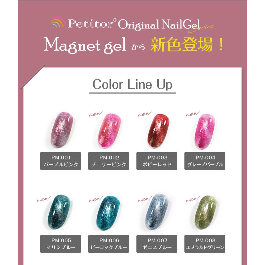 Petitor マグネットジェル 5g ジェルネイル マグネット ジェル ポリッシュ ネイルアート ネイル用品 冬ネイル 化粧品登録済 【2点 ...