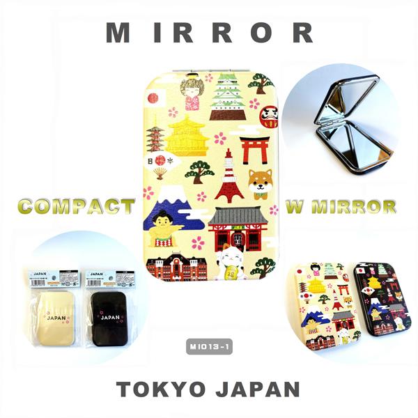 コンパクトミラー ハローJAPAN JAPAN COMPACT MIRROR インバウンド ホームステイ イラスト日本絵柄 東京 雷門 ...