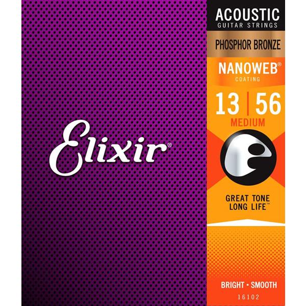 Elixir Phosphor Bronze Acoustic Guitar Strings Medium Gauge#16102 (定形外 ...