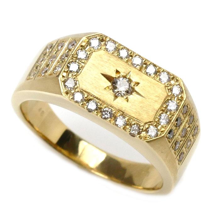 K18YG イエローゴールド リング・指輪 ダイヤモンド0.48ct 20号 8.9g メンズ 中古 : 古恵良販売 - 通販 - Yahoo!ショッピング