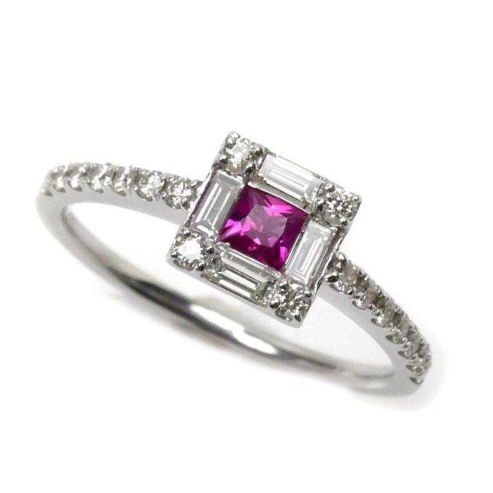 K18WG ホワイトゴールド スクエア リング・指輪 ルビー0.21ct ダイヤモンド0.43ct 13号 2.5g レディース 中古 美品 : 古恵良販売 - 通販 - Yahoo!ショッピング
