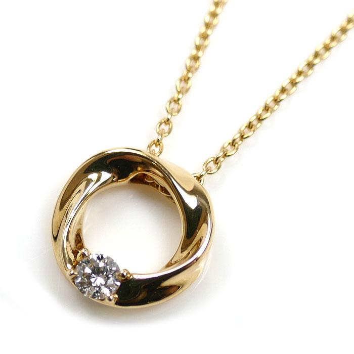 STAR JEWELRY スタージュエリー K18YG フォーエバーループ 1Pダイヤ ネックレス ダイヤモンド0.05ct 2.0g 40/43cm レディース 中古 美品 : 古恵良販売 ...