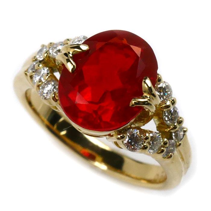 SHUN TAMURA 田村俊一 K18YG リング・指輪 ファイヤーオパール2.56ct ダイヤモンド0.49ct 14号 6.8g レディース 中古 美品 : 古恵良販売 - 通販 ...