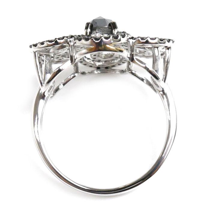 ESTELLE エステール K18WG ホワイトゴールド フラワーモチーフ リング・指輪 ブラックダイヤモンド0.64ct ダイヤ0.81ct 16号 中古 美品 : 古恵良販売 - 通販 ...